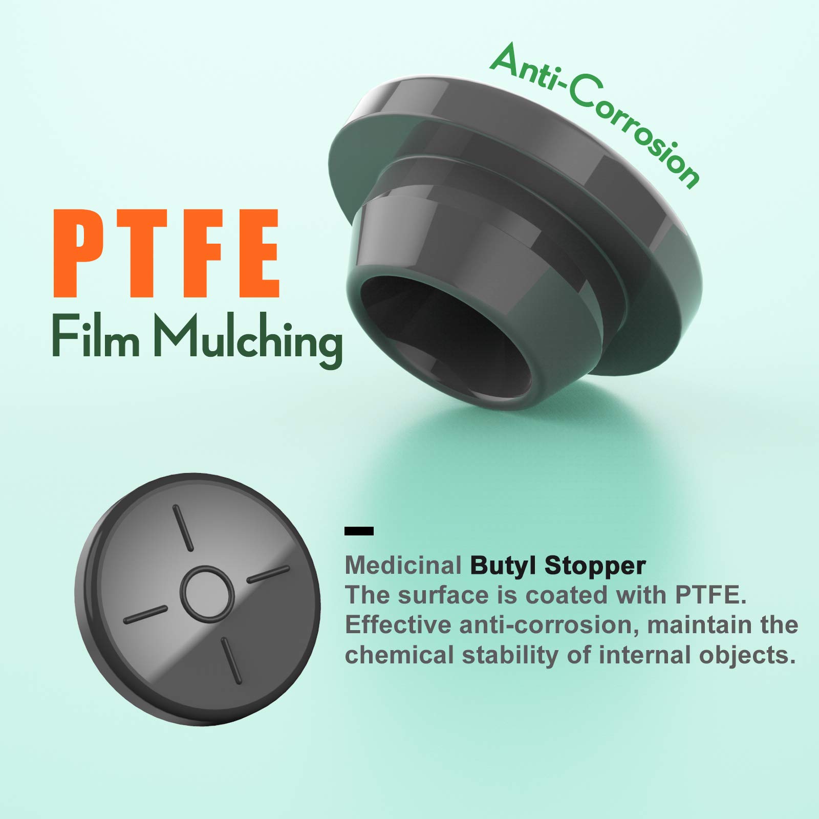 Snapklik.com : 20mm Vial Butyl Stoppers 100 Pcs, Mushroom Self Healing ...