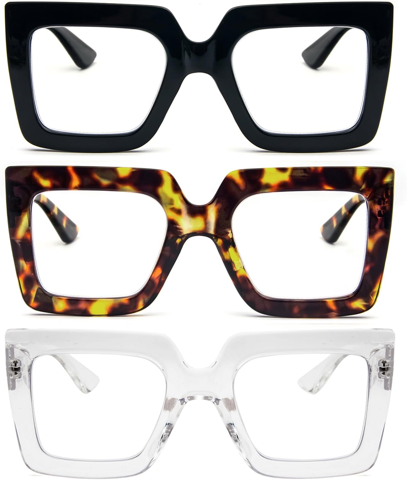 Amazon.com: Eyekepper 4 Pack Ladies Reading Glasses - Oversized Square ...