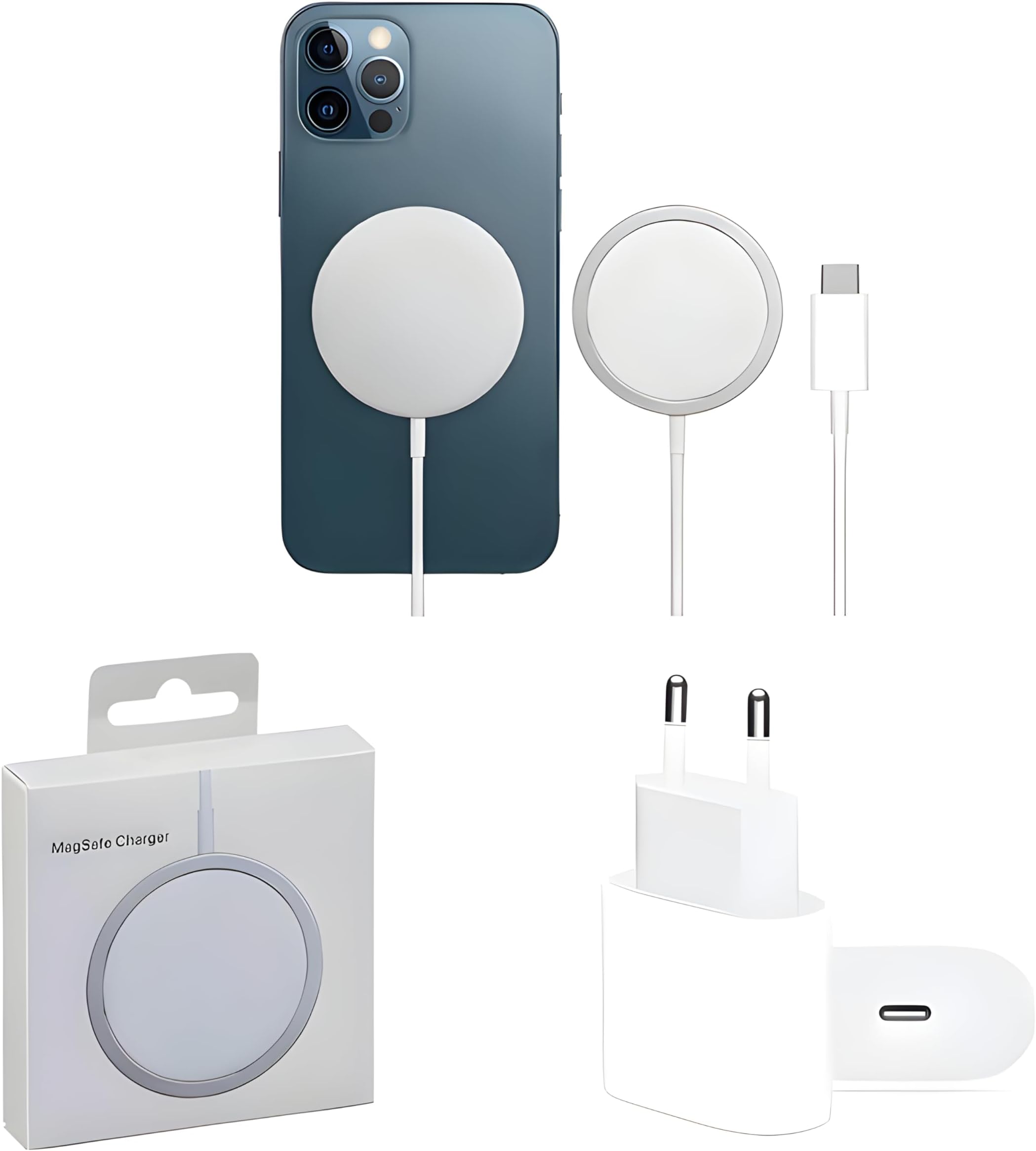 Kit Carregador Magnético Indução + Fonte USBC 20W Compatível iPhone XR ...