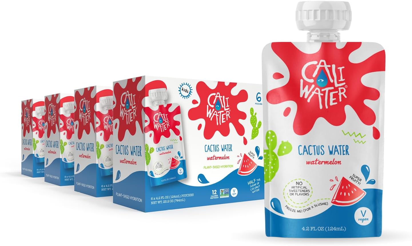 Amazon.com: Caliwater - Kids Organic Cactus Water Pouches - Watermelon ...