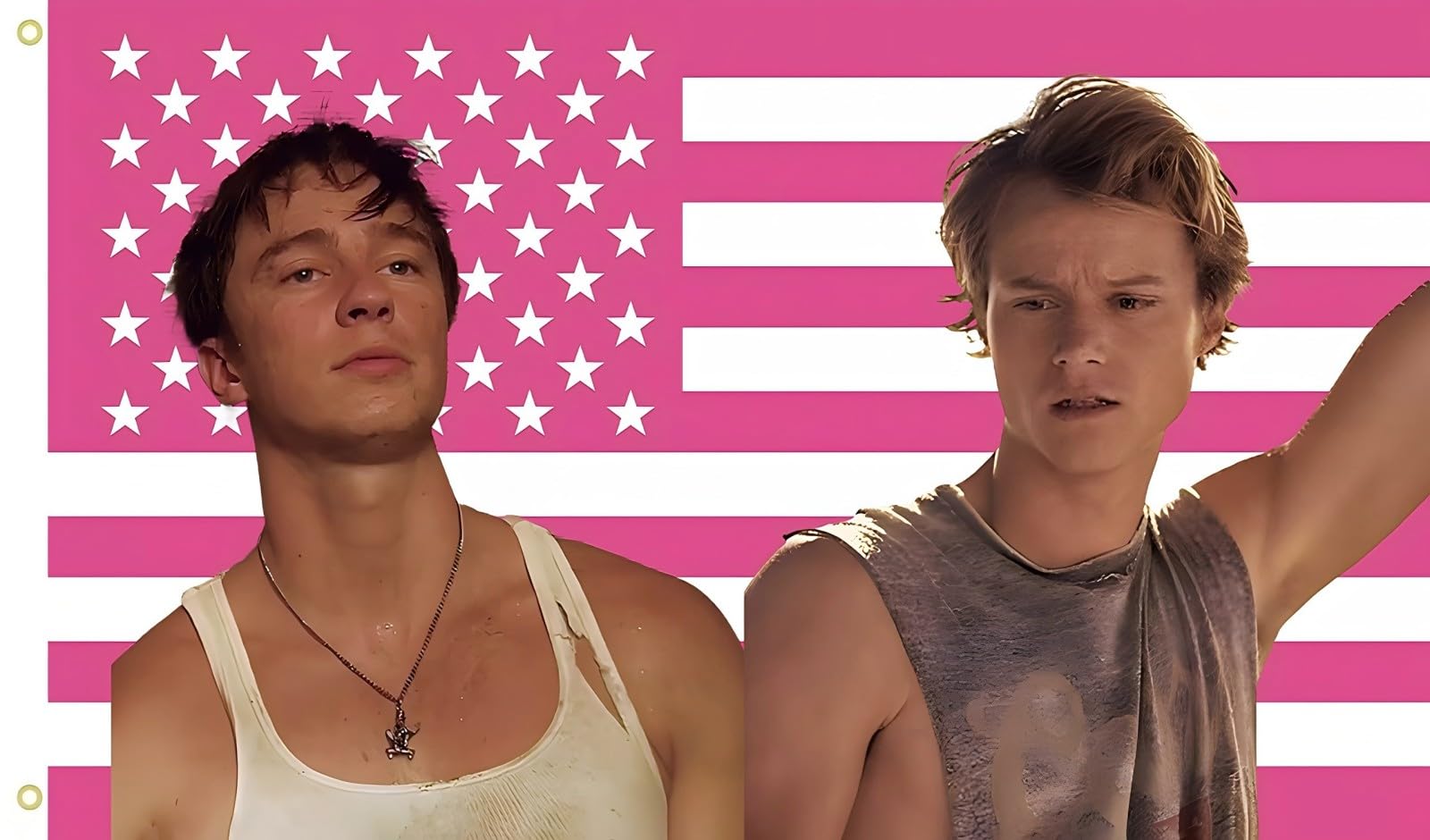 Amazon.com : WENWELL JJ and Rafe USA Flag Tapestry - Funny Pink ...