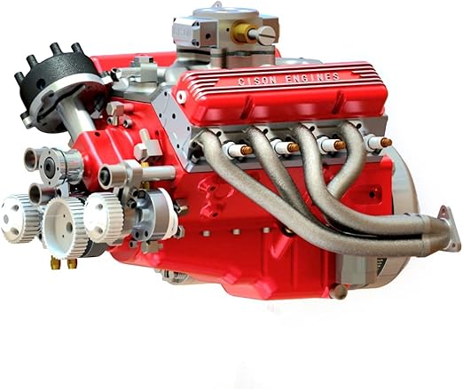 ConGamefun Mini V8 Engine Model Kit, 1: 6 Water-Cooled OHV 4-Stroke V8 ...