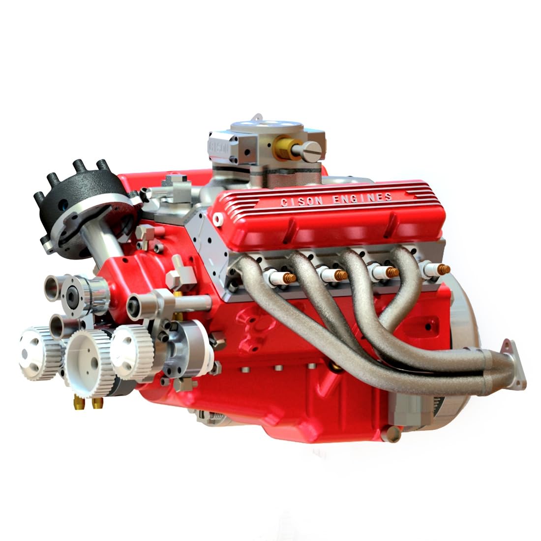 Amazon.com: ConGamefun Mini V8 Engine Model Kit, 1: 6 Water-Cooled OHV ...