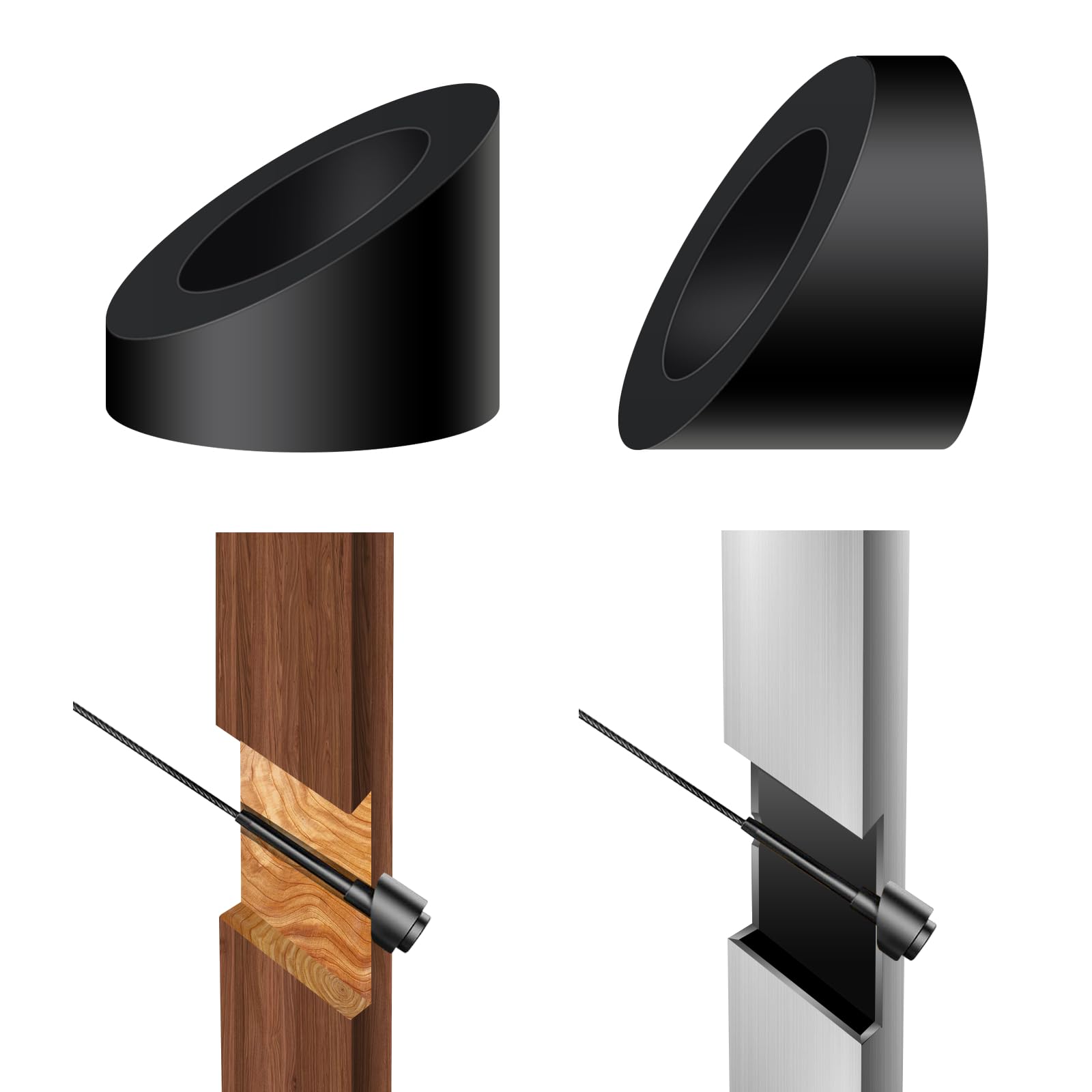 Snapklik.com : RiaYer 50 Pack 3/8" Black Angle Beveled Washers 25 30 35 ...