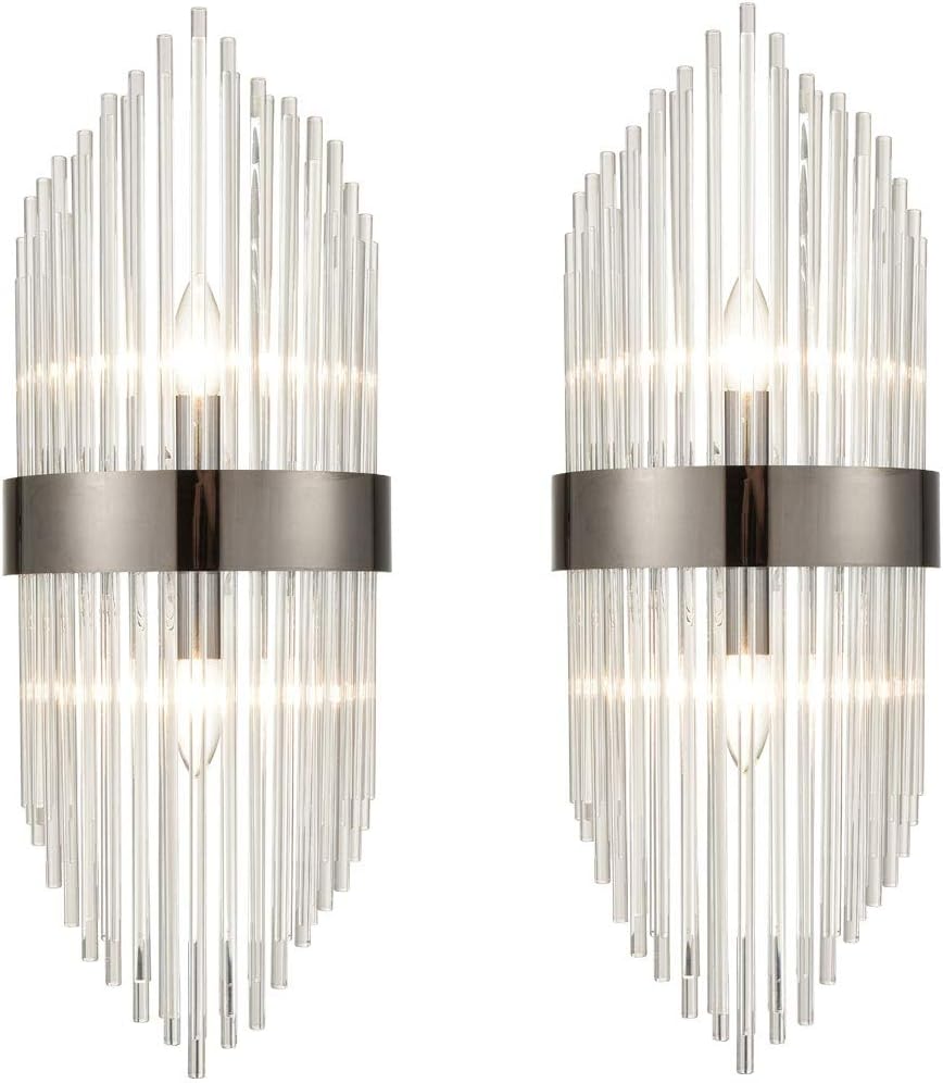 Mid-Century Elegant Wall Light Modern Glass Rod Sconces for Bedroom ...