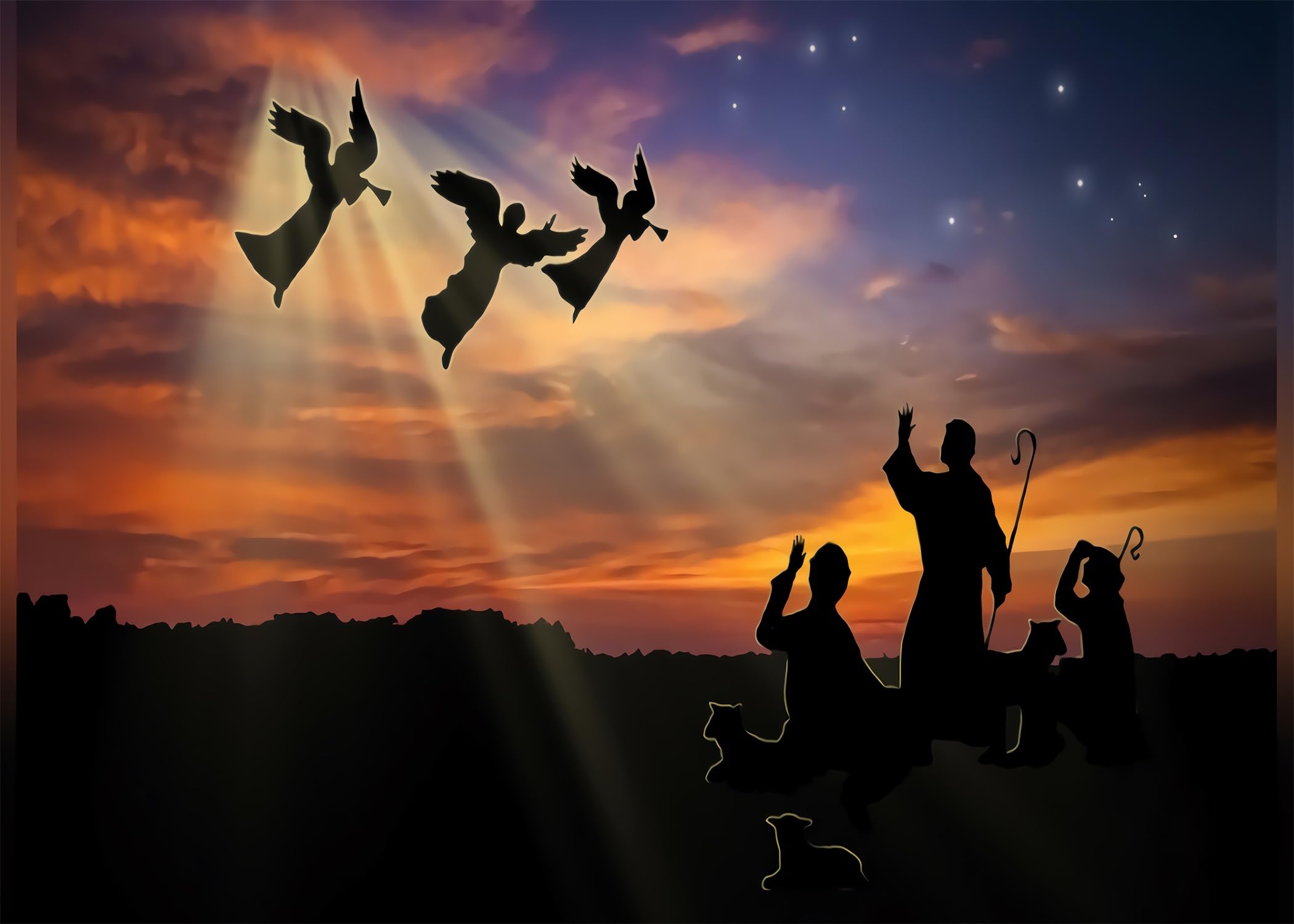 Nativity Scene Shepherd Silhouette