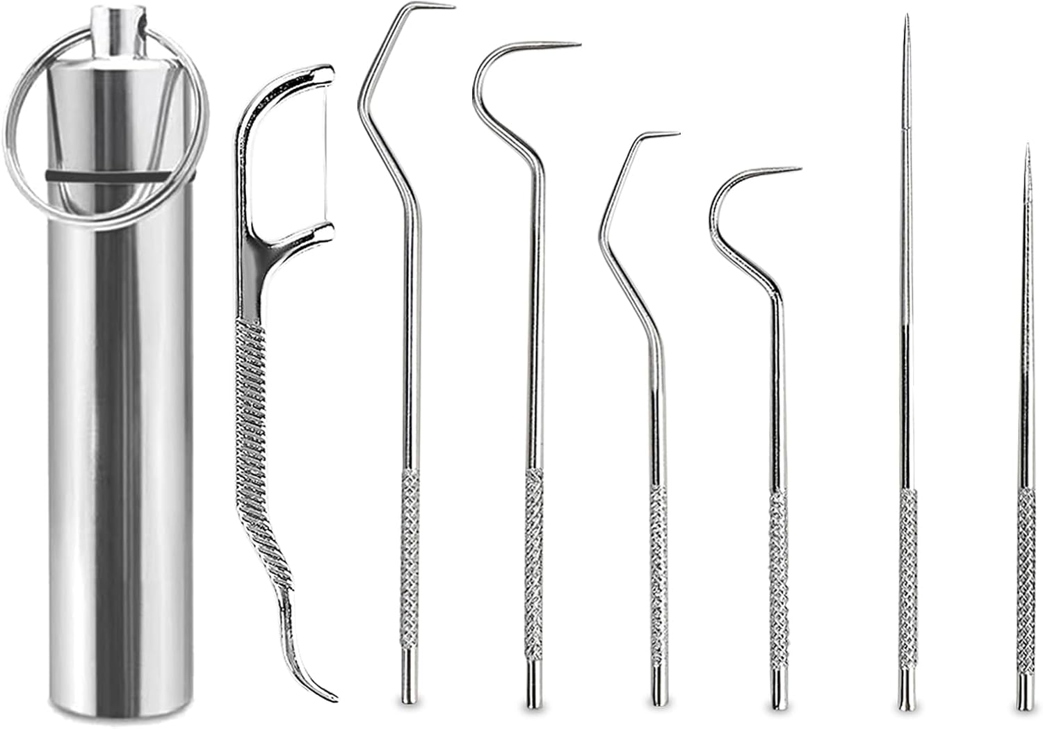 304 Stainless Steel Toothpicks Set Portable Titanium Hard Toothpick ...