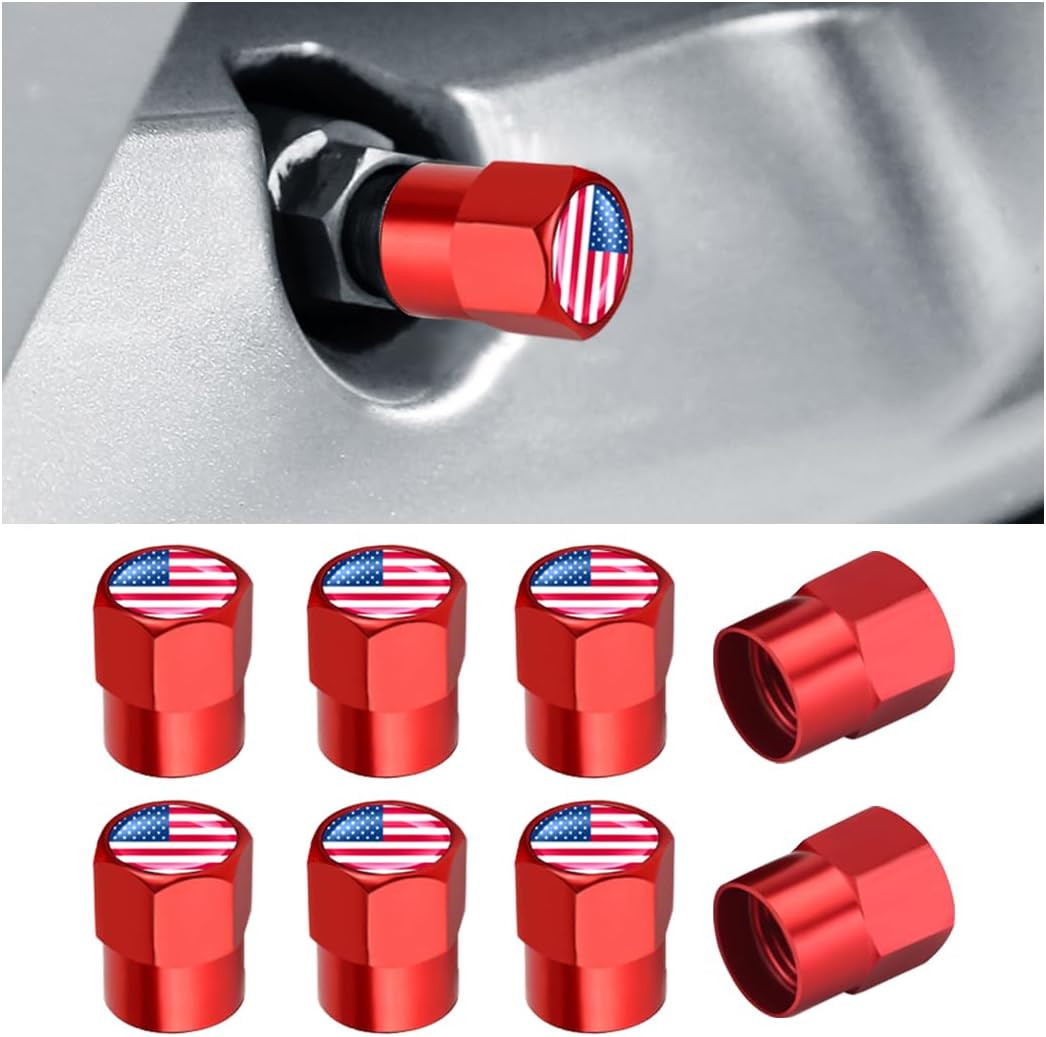 Amazon.com: AUCELI American Flag Tire Valve Stem Caps, 8 Pcs Tire Air ...