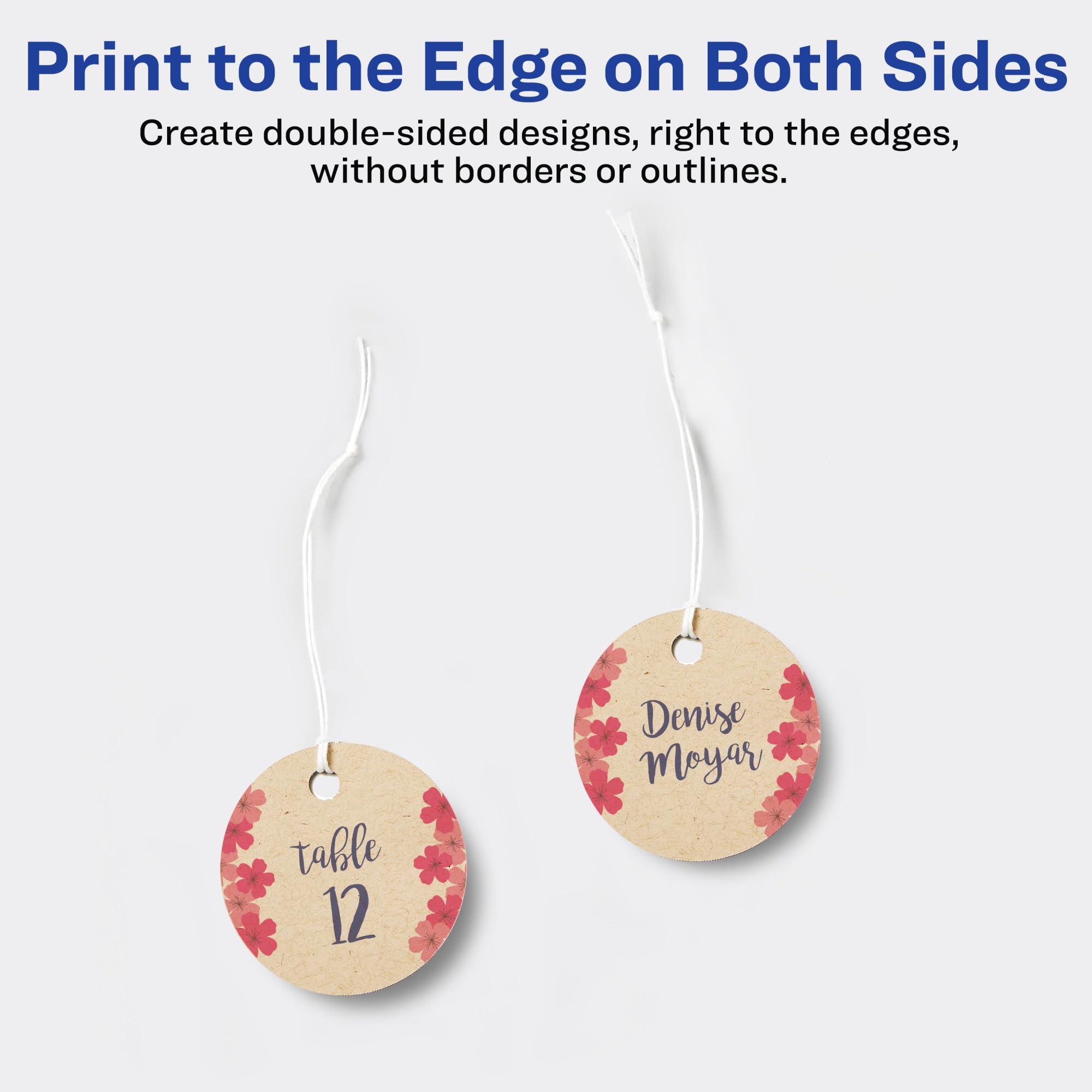 Snapklik.com : Avery Kraft Brown Round Tags, Sure Feed Technology, 2 ...