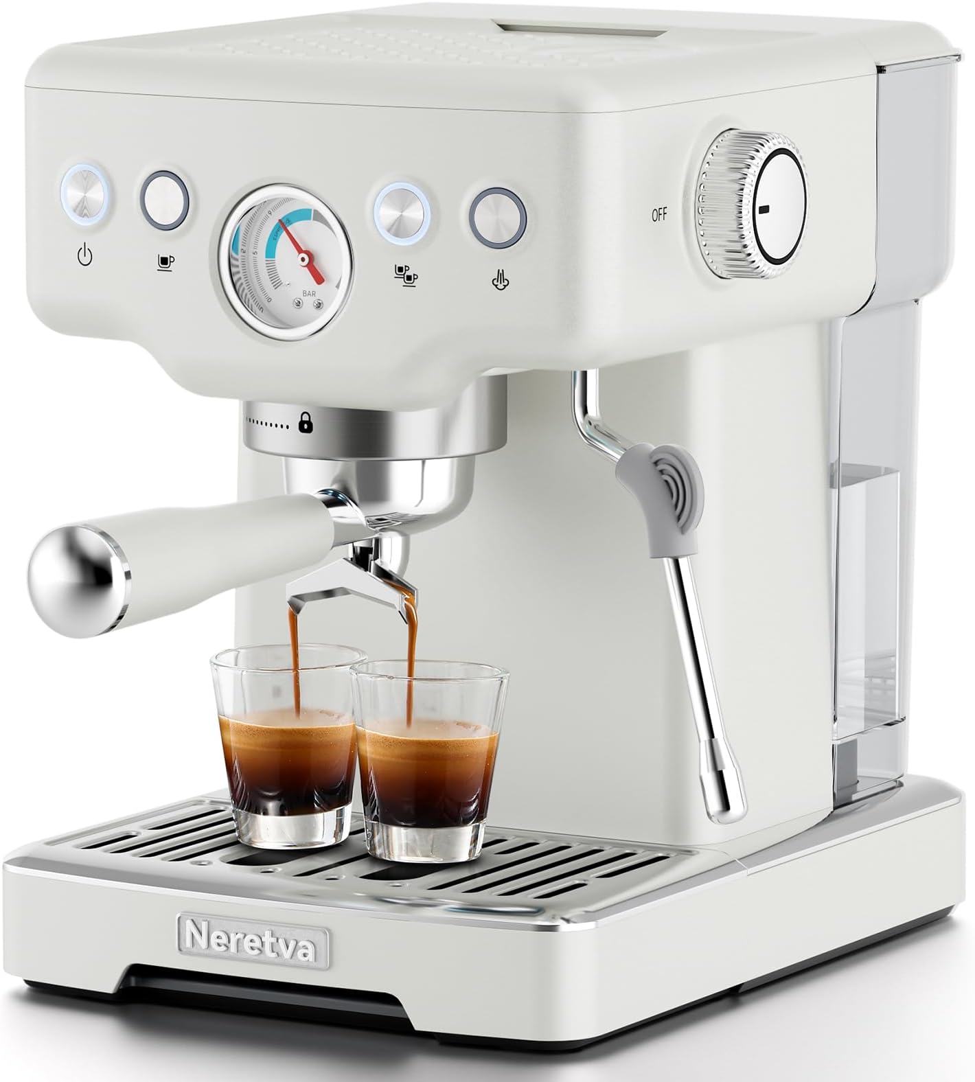 Amazon.com: Neretva Espresso Machine, 2 in 1 Stainless Steel Coffee and ...