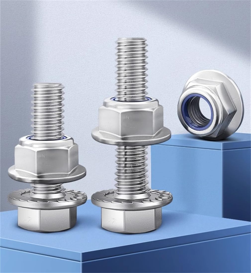 M4*6 (5set) Flanged Hex Head Bolts Hexagon Screws, Nylon Flange Hex ...