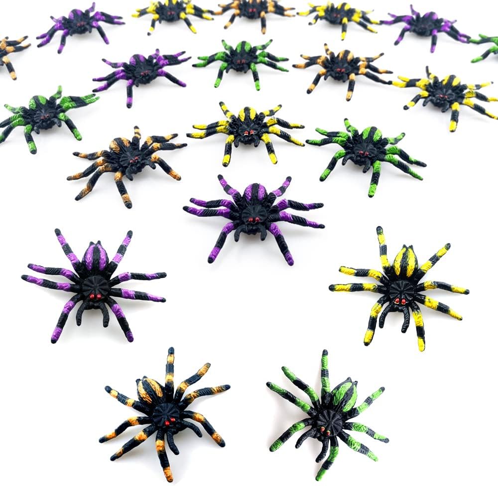 Amazon.com: FAZHBARY 16 PCS Plastic Spider Realistic Spider Colorful ...