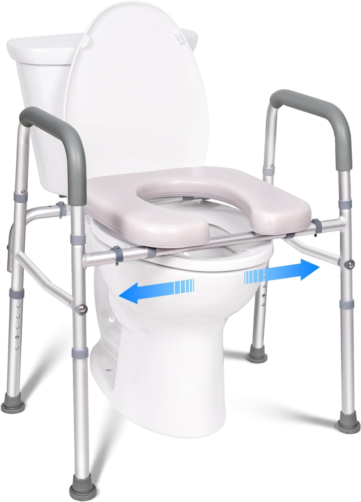 Amazon.com: Agrish Raised Toilet Seat - [Adjustable Width] with Handles ...