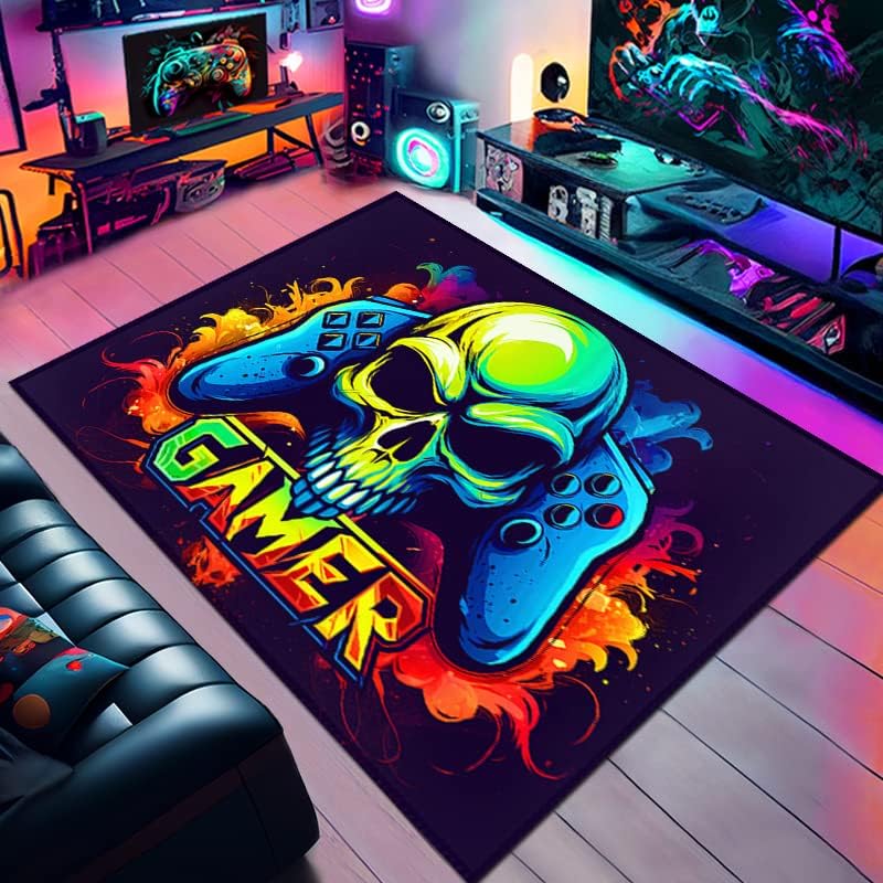 Amazon.com: ERWAAD Gaming Rug with Colorful Game Controller Design for ...