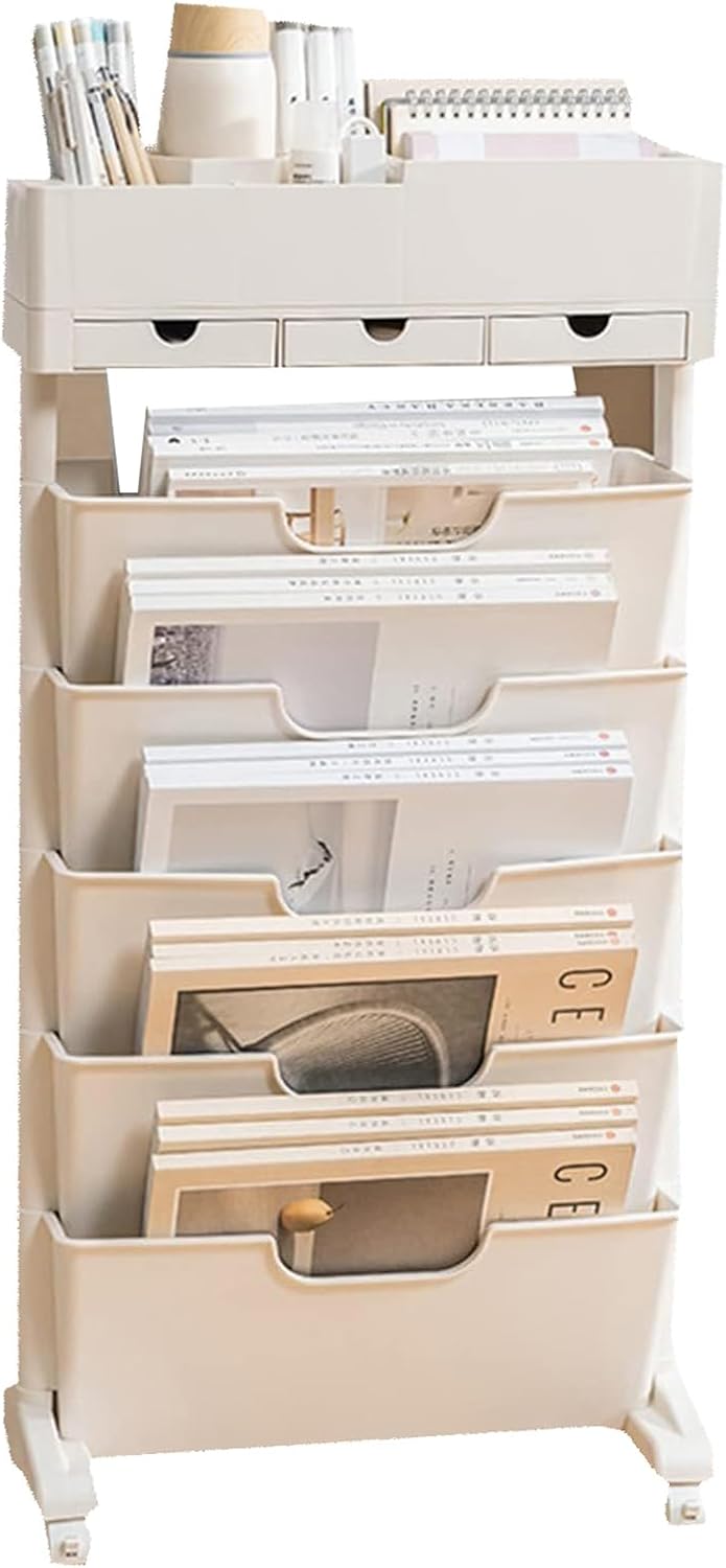 Amazon.com: HM&DX 6 Tier Rolling File Carts with Wheels,Tall Narrow ...