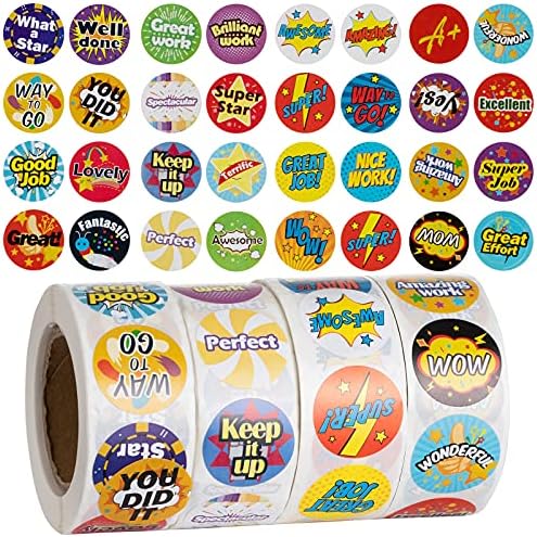 2000 PCS Superhero Reward Stickers, 4 Rolls Teacher Reward Sticker ...
