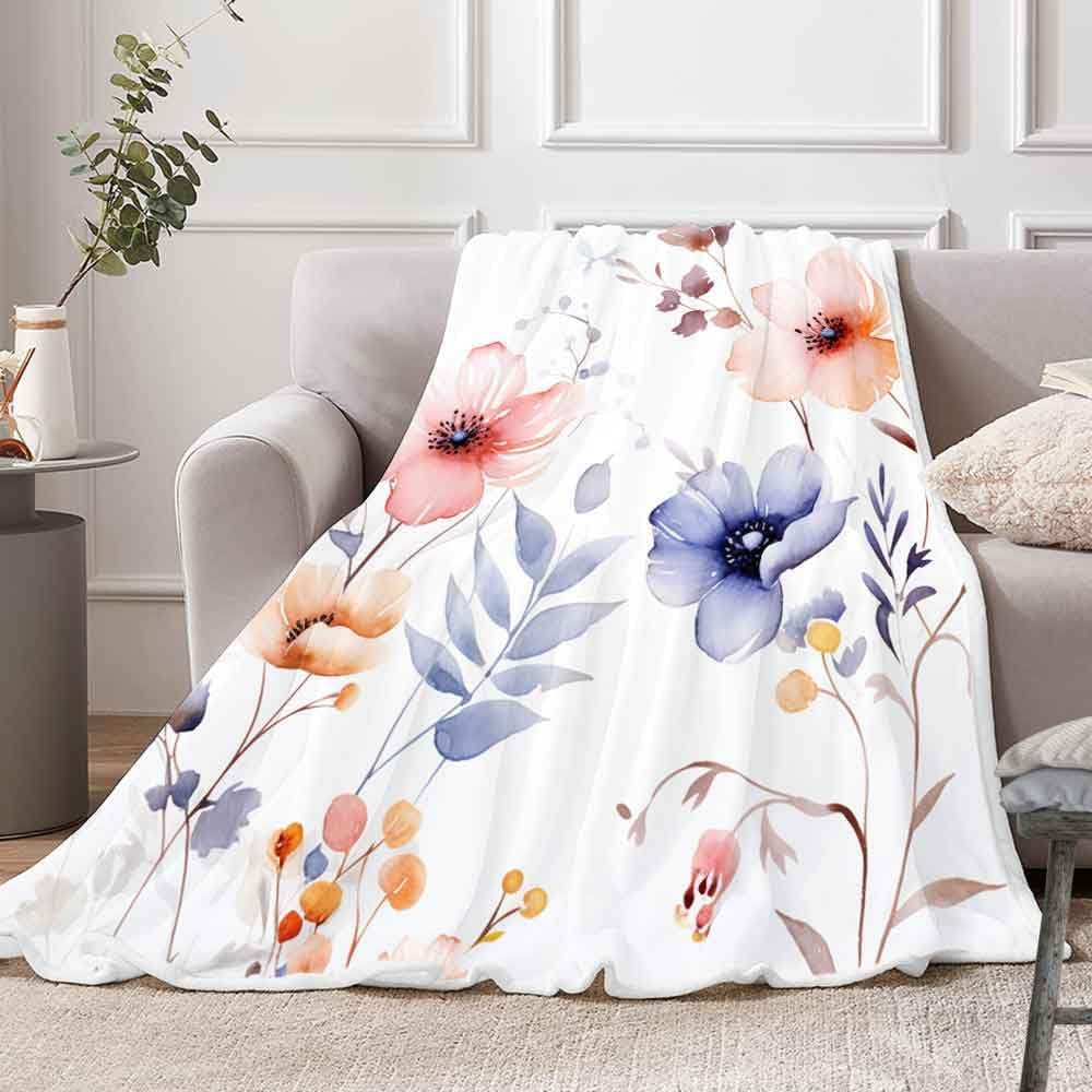 Amazon.com: Purple Throw Blanket, Spring Floral Summer Throw Blanket ...