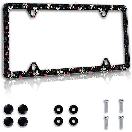 Amazon.com: HOSNYE Honey Bee License Plate Frame Golden Honey Bee So ...