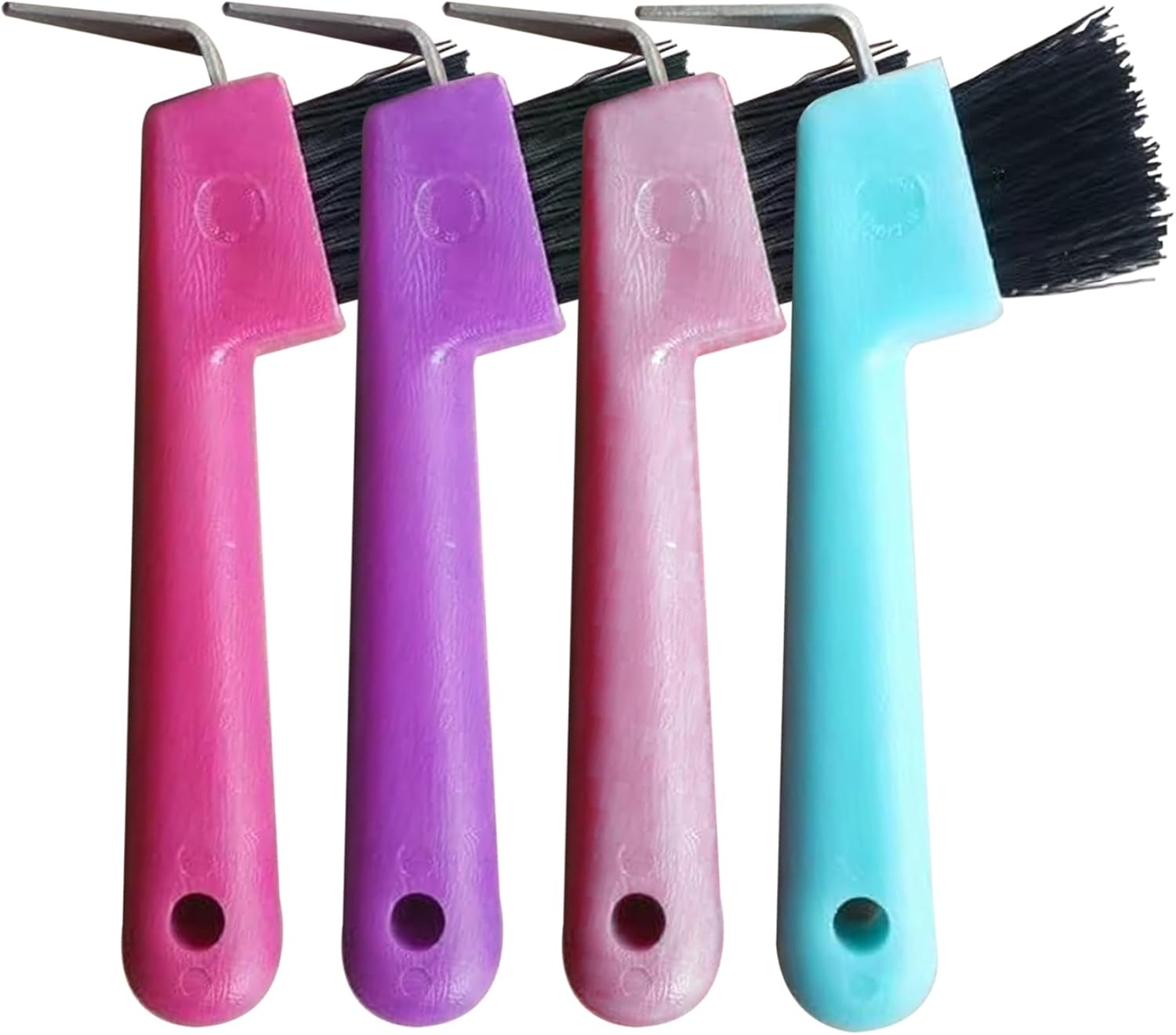 Yililay 4 Pcs Sturdy Hoofpick Brush, Horse Hoof Pick Brush with Handle ...