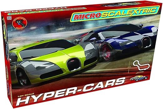 Amazon.com: Scalextric Micro Hyper-Cars Race Slot Car Set (1: 64 Scale ...
