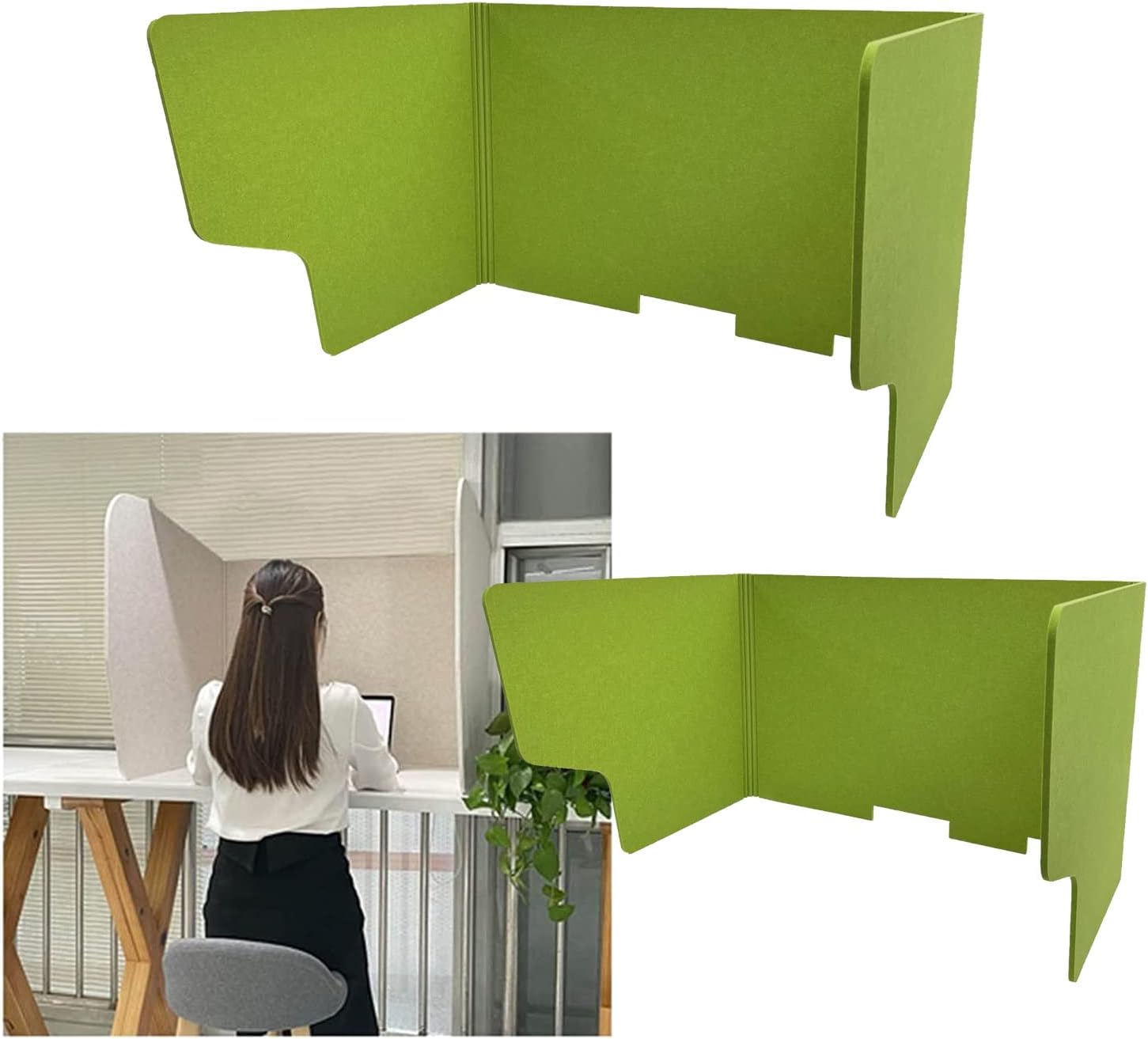 Desk Privacy Panel Acoustic Partition Privacy Boards 2 Pcs Folding ...
