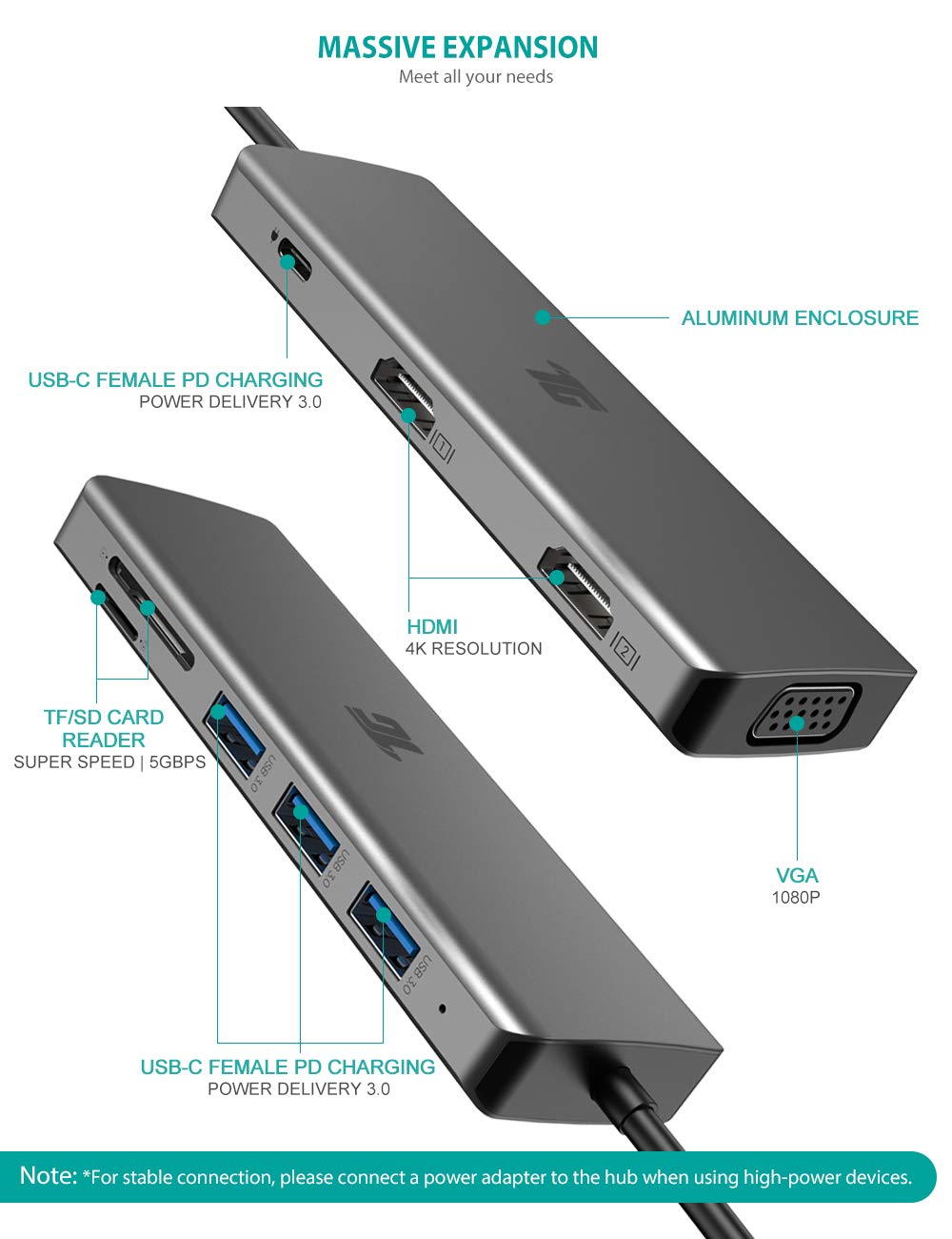 Buy USB C Hub, Tiergrade 9 In 1 Triple Display Collage Display Laptop ...