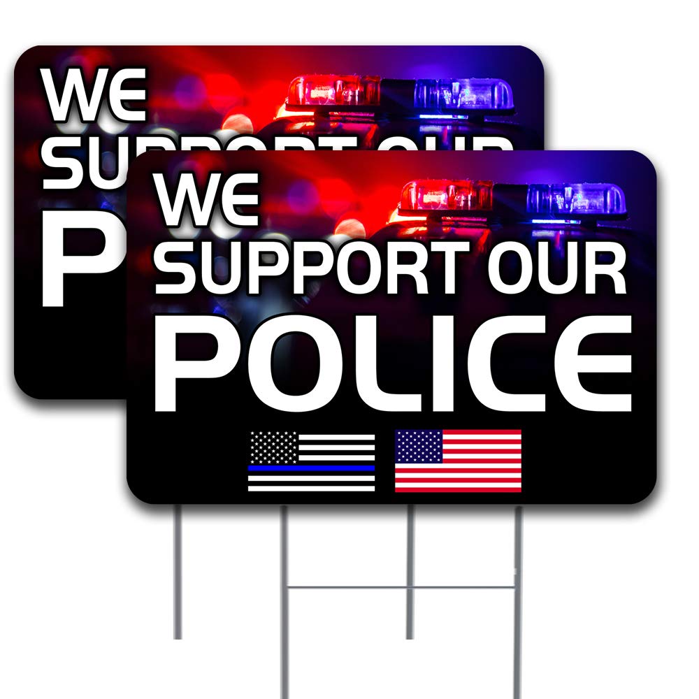 Amazon.com : We Support Our Police 2 Pack Yard Signs 16" x 24" - Double ...