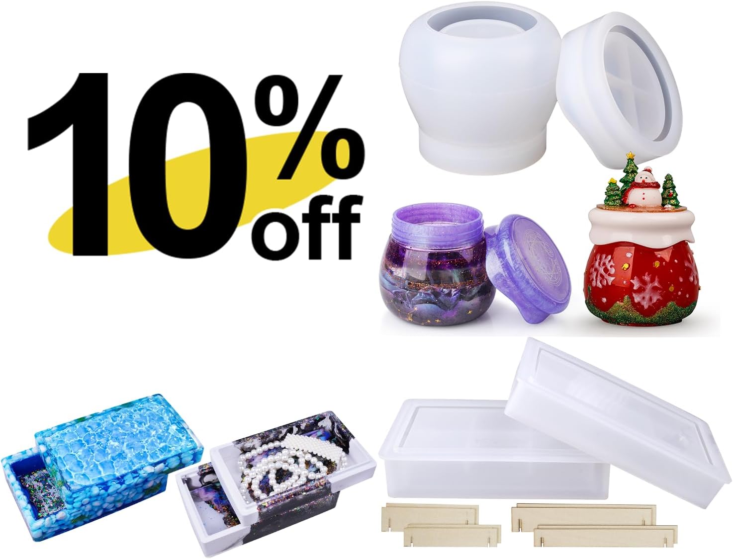 Amazon.com: LET'S RESIN Pudding Jar Resin Molds with Lid and Storage ...