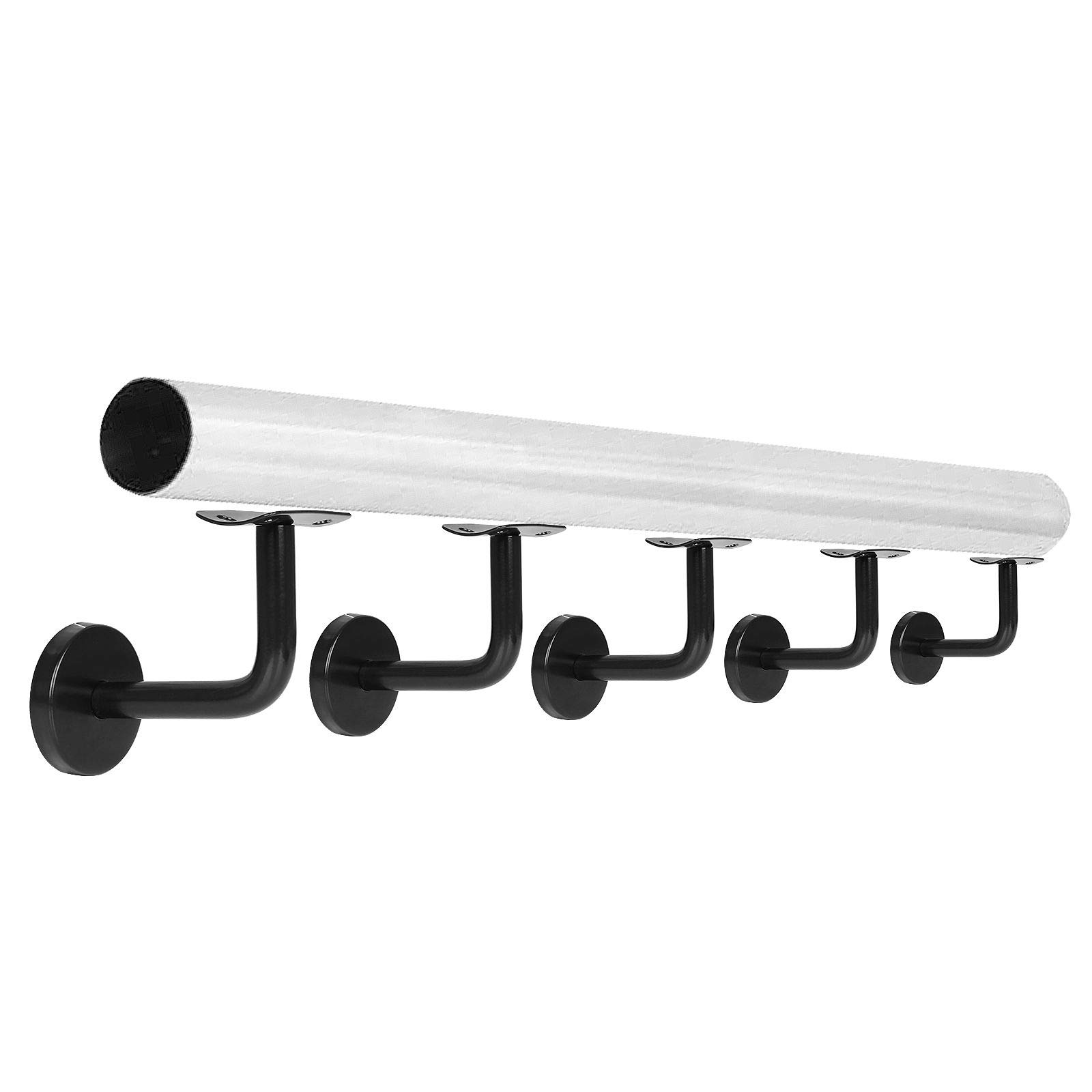 5 Pack Heavy Duty Handrail Bracket Black Stainless Steel Wall Mount ...