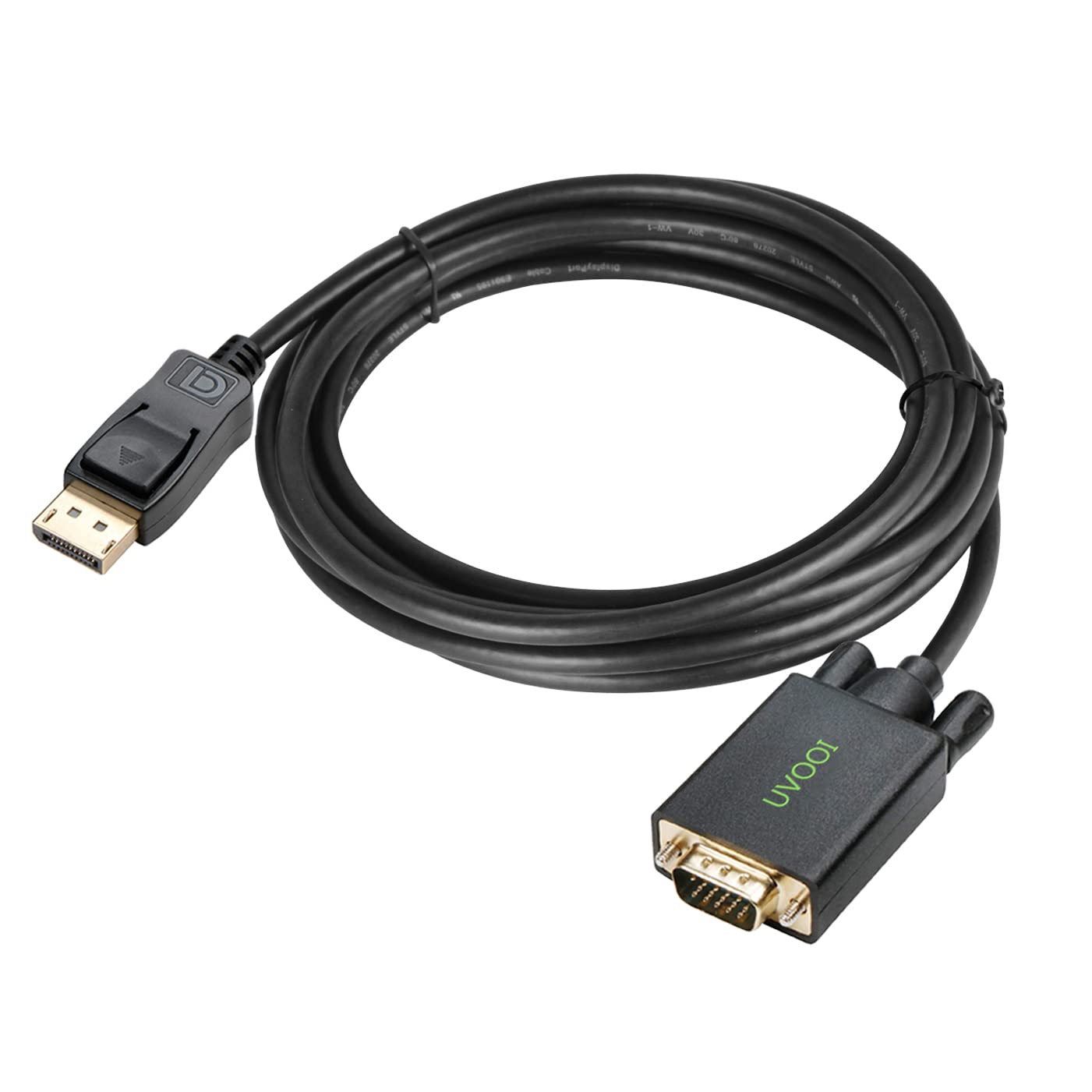 Chapado en Oro de DisplayPort a VGA Cable 6.6 ft, femoro Display Port a ...