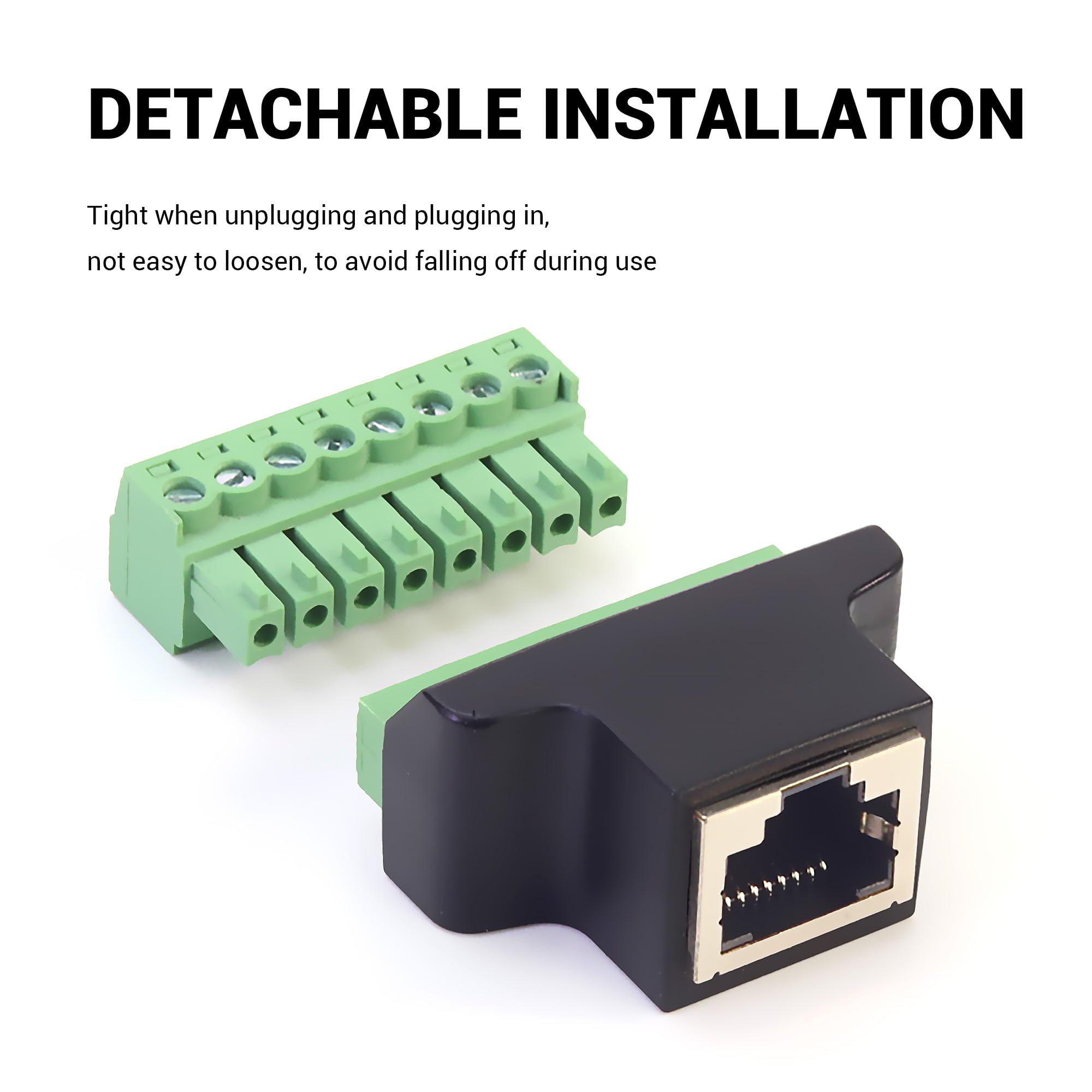 YIMATEECO RJ45 Screw Terminal Adapter, RJ45 Female to Terminal Block 8 ...