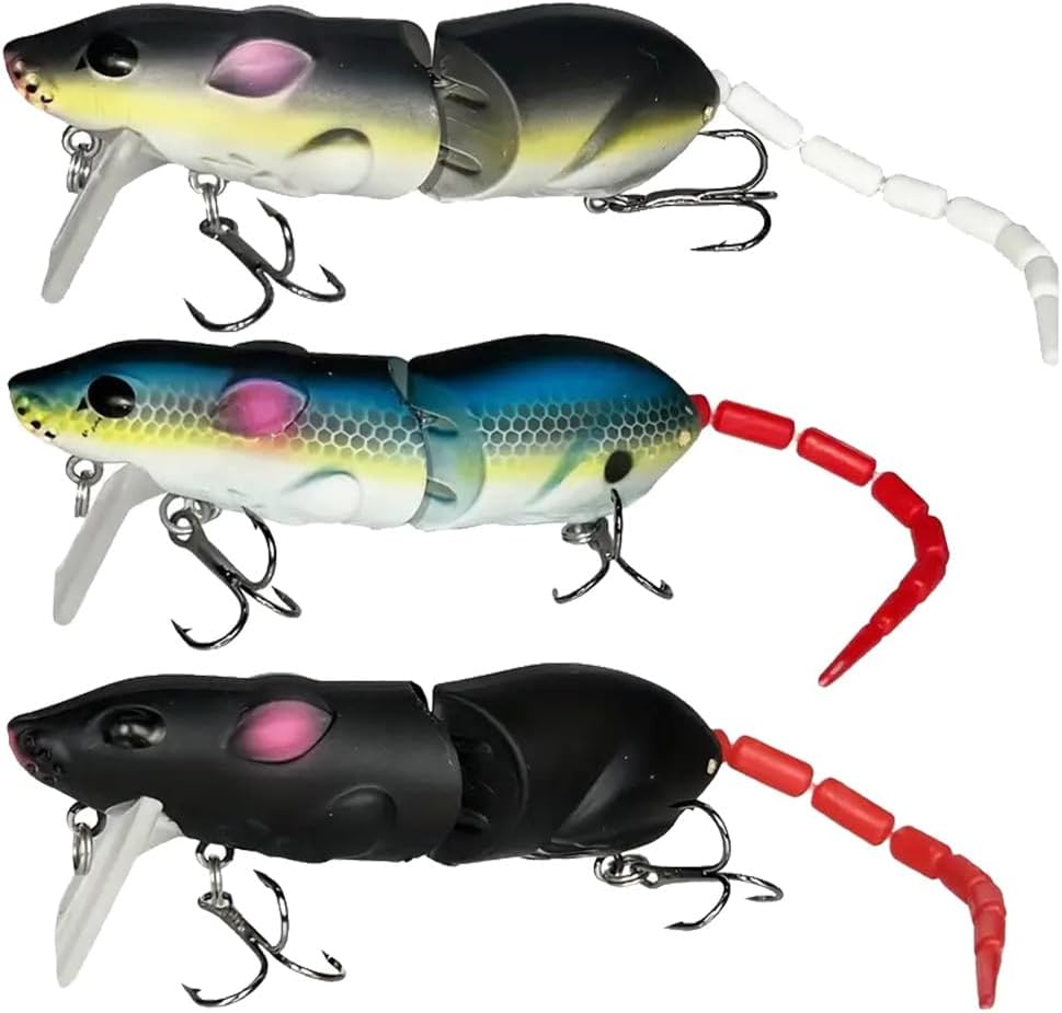 Amazon.com : 3Pcs Premium Topwater Mouse Fishing Lures - Realistic ...