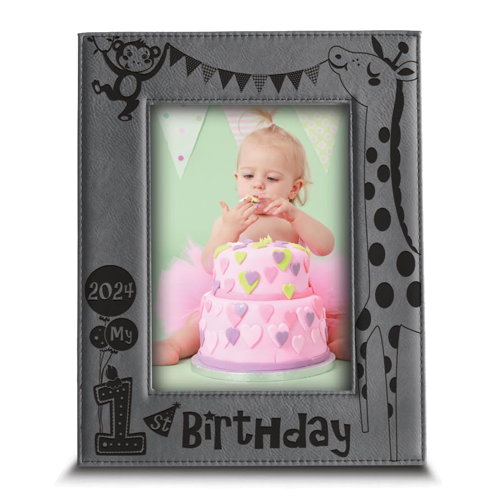 Amazon.com - BELLA BUSTA- My first Birthday Picture Frame- Baby 1st ...