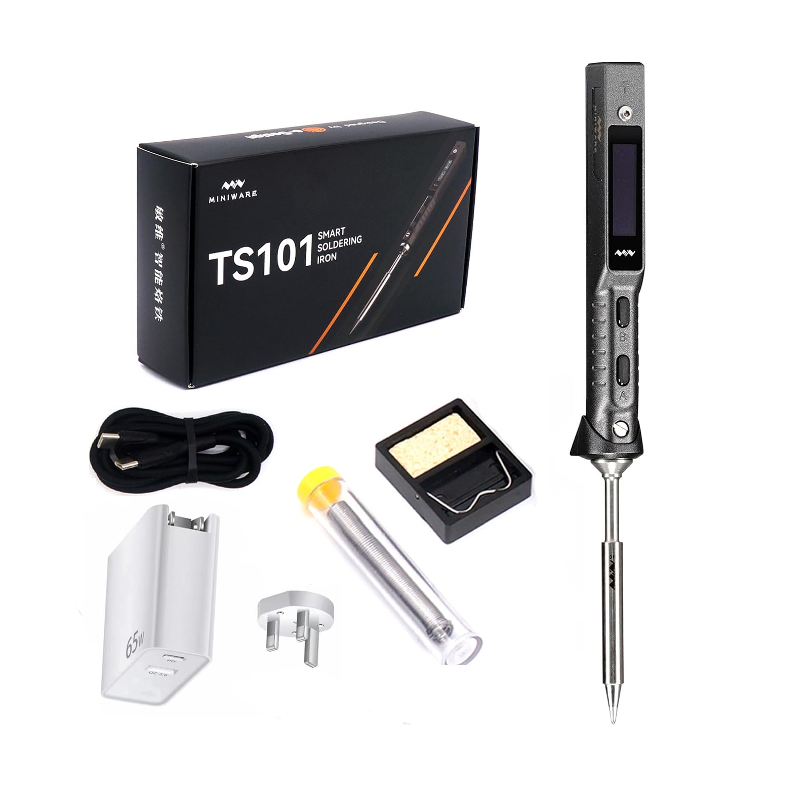 TOOLSAVING TS101 Soldering Iron Kit TS100 Upgraded PD 90W DC 65W ...