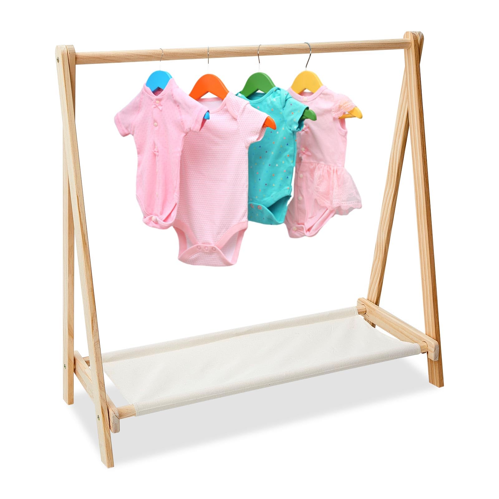 Amazon.com: Queekay Kids Dress up Rack Toddler Garment Rack Wood ...
