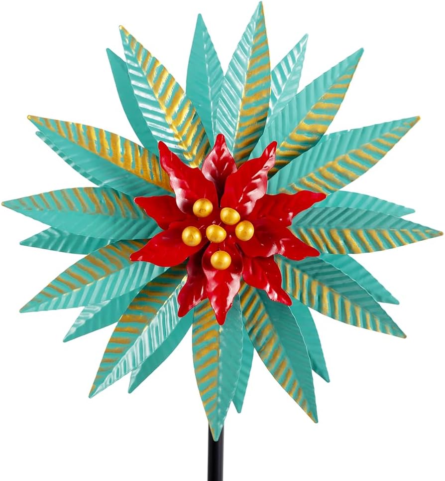 Amazon.com: Collections Etc Red Bow Peppermint Wind Spinner Garden ...