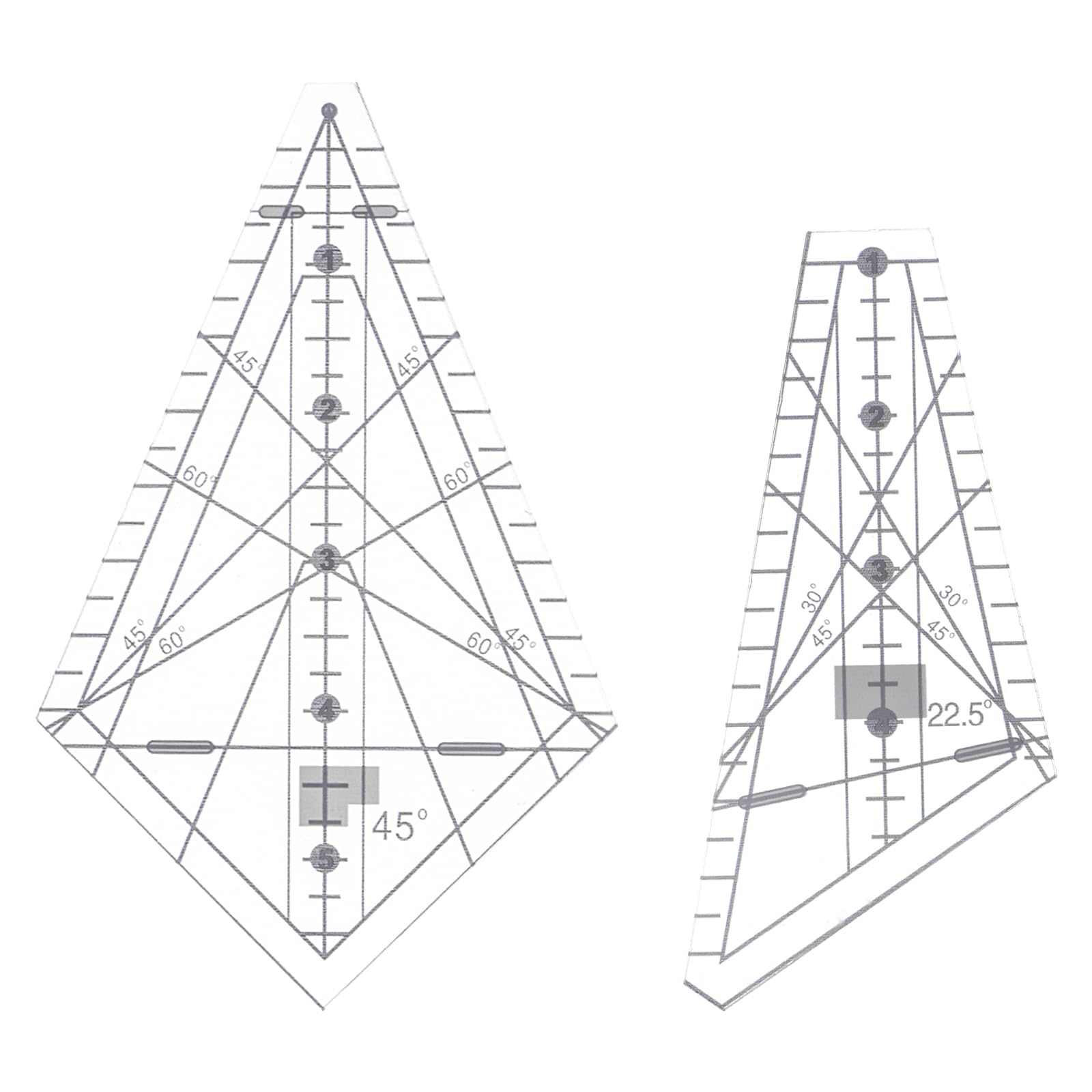 1 Set Art Ruler Squedge 12 Inch 22.5° 45° Template Acrylic Sewing ...