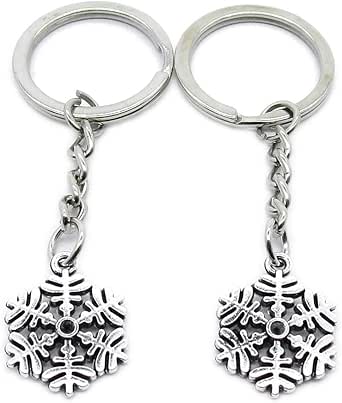 Amazon.com: 5 Pieces Metal Antique Silver Color Keychains Keyrings ...