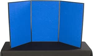 Displays2go Tri Fold 3-Panel Display Board, 72 x 36 Inches, with Blue ...