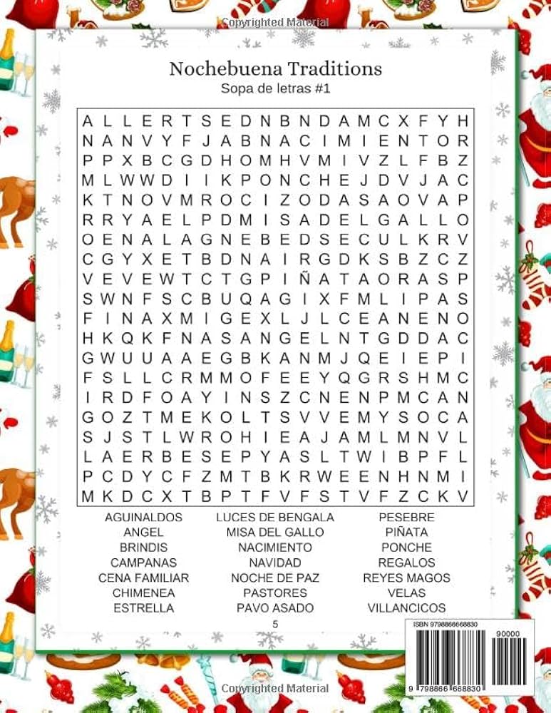 Sopa De Letras Navideña Para Imprimir En Letra Grande