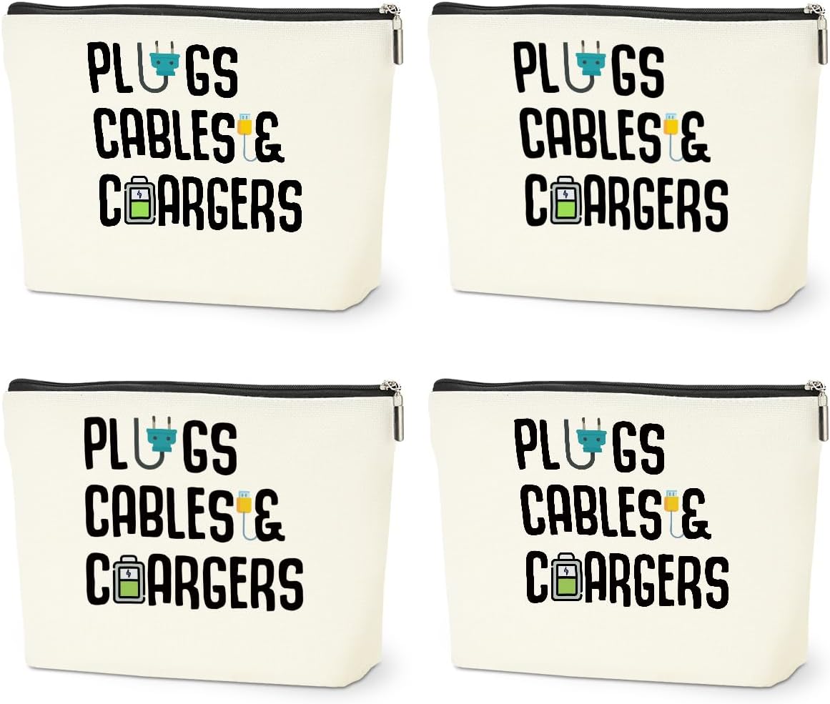 Amazon.com : 4 PCS Funny Cable Makeup Bag Charger Plugs Cosmetic Travel ...