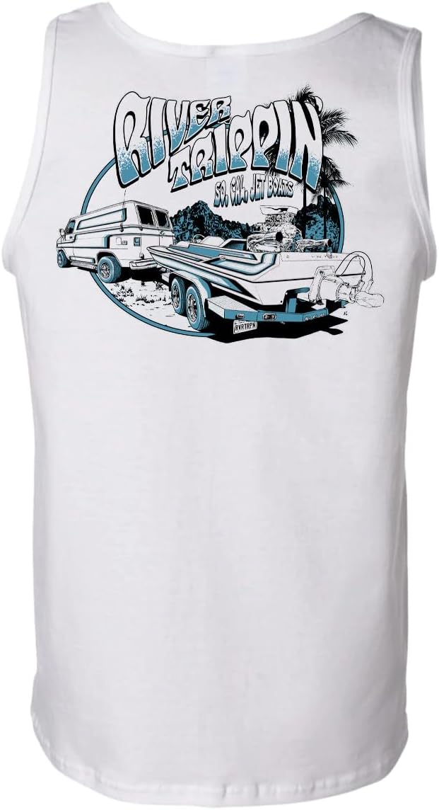 SoCal Jet Boats River Trippin' Men's White Tank Top 2XL at Amazon Men’s ...