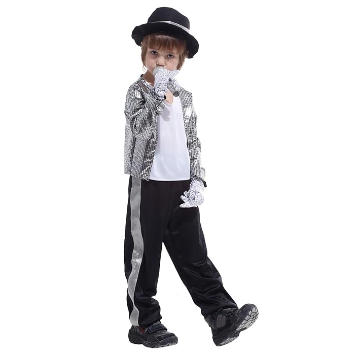Buy Kids Boys 80s Costume Michael Cosplay Hip Hop Stage Outfits with ...