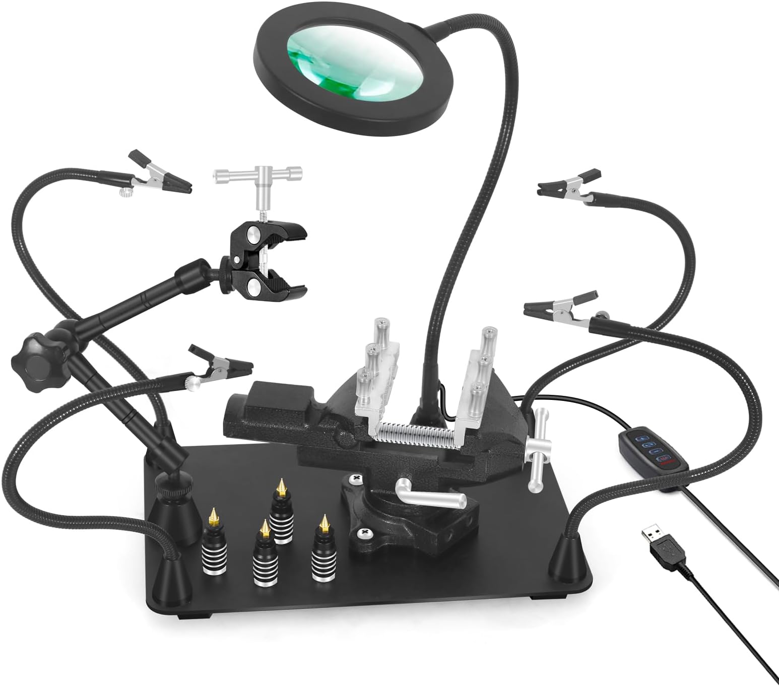 Amazon.com: Helping Hands Soldering, Magnifying Glass with Light ...