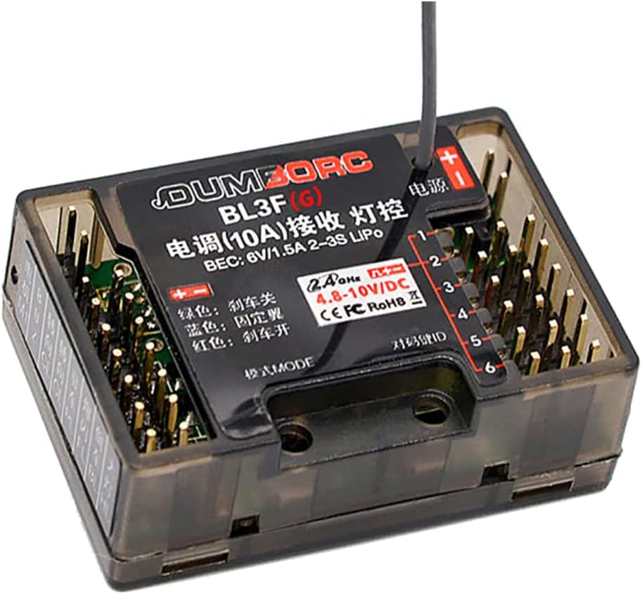 Amazon.com: DUMBORC 3in1 Reciver Built-in 10A ESC and Light Control ...