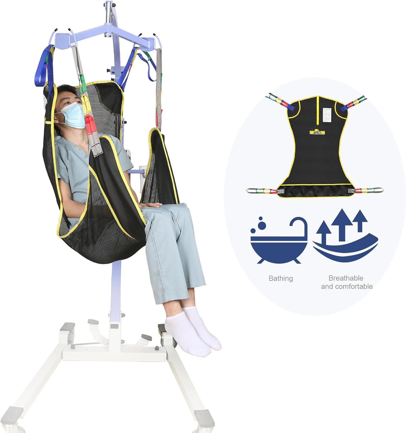 Amazon.com: EZ Assistive Universal Full Body Patient Lift Sling, Mesh Fabric Patient Sling ...