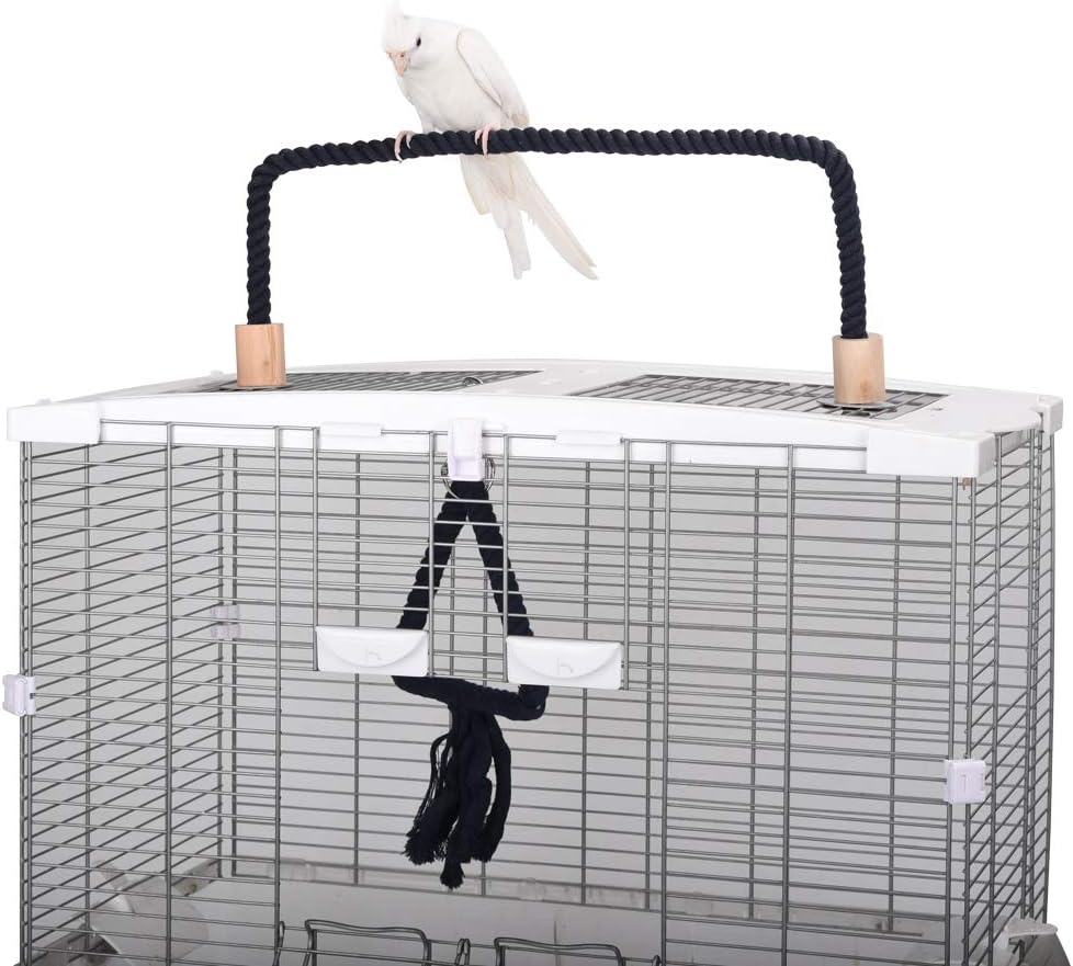 Amazon.com : QBLEEV Bird Cage Rope Stands Conure Parrot Perches Swing ...