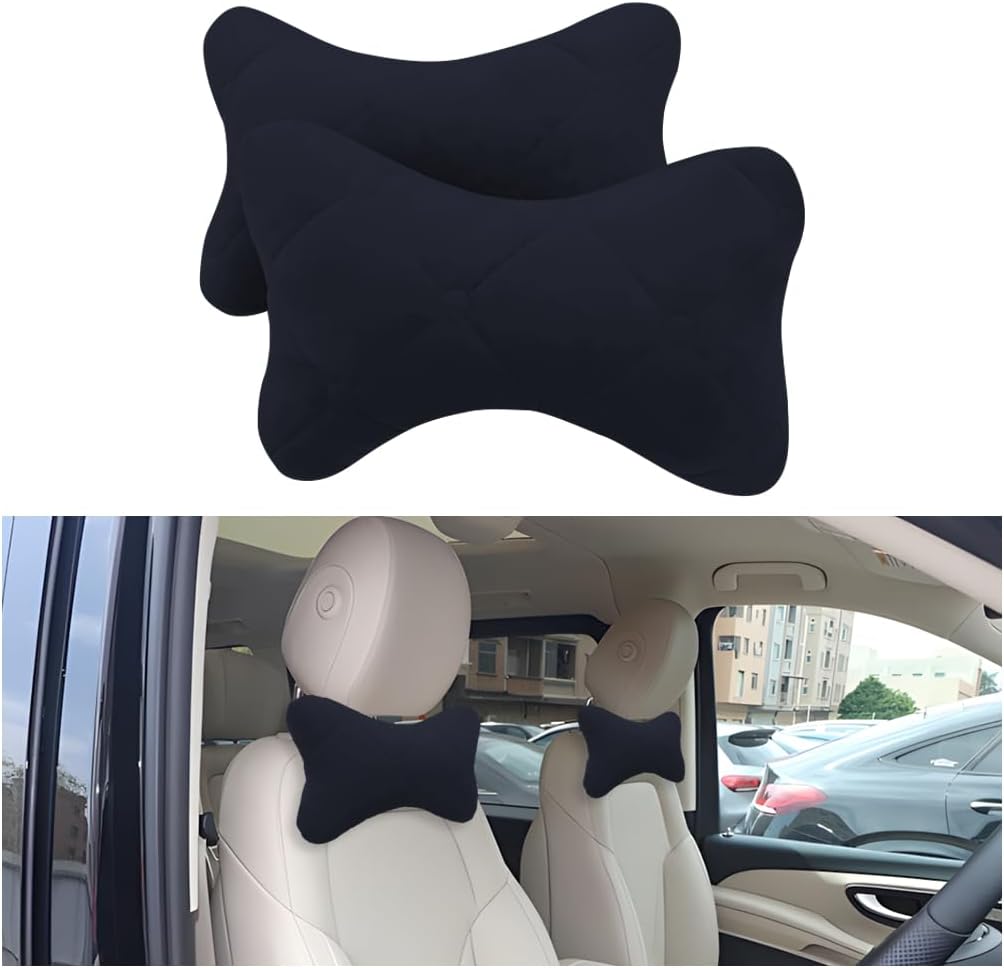 Amazon.com: KHGUZ 2PCS Car Headrest Pillow, Soft Comfortable Vehicle ...