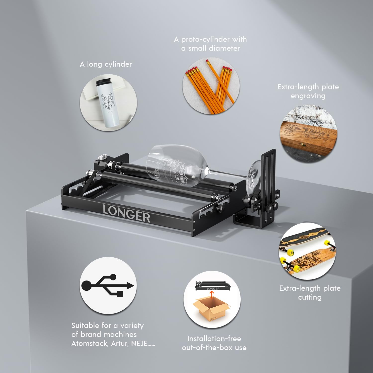Snapklik.com : Longer Laser Engraver Rotary Roller&Bracket, A Good ...