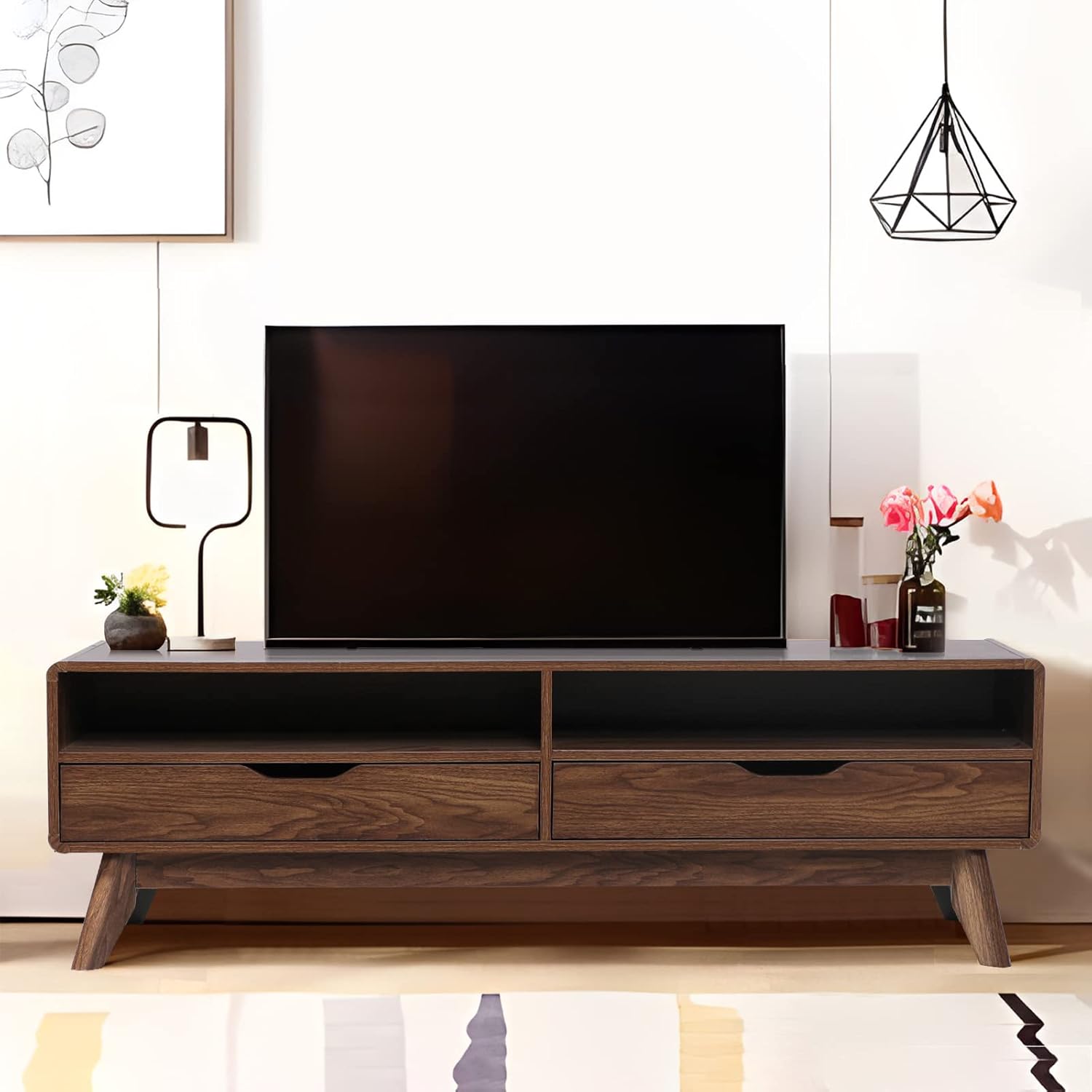 Amazon.com: INTOBOO Mid-Century Retro Modern TV Stand for 59 inch TV ...